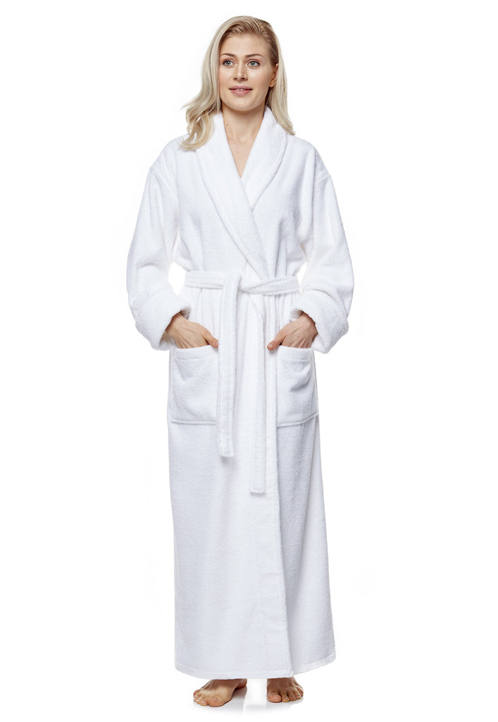 Women's Cotton Full Length Thick Shawl Collar Bathrobe – Arus Bathrobes ...